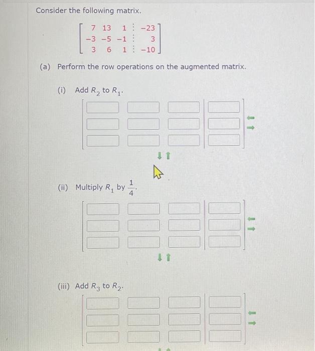 Consider the following matrix. | Chegg.com