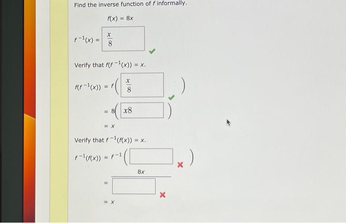 Solved Find the inverse function of f informally. f(x)=2x+5 | Chegg.com