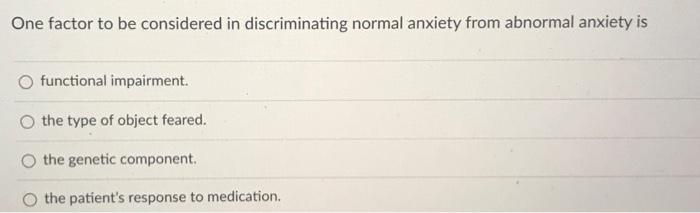Solved One factor to be considered in discriminating normal | Chegg.com