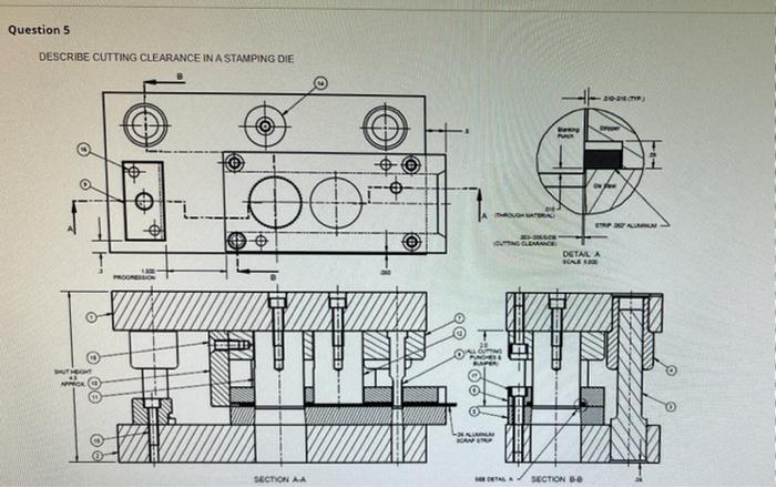 Solved Question 5 DESCRIBE CUTTING CLEARANCE IN A STAMPING | Chegg.com