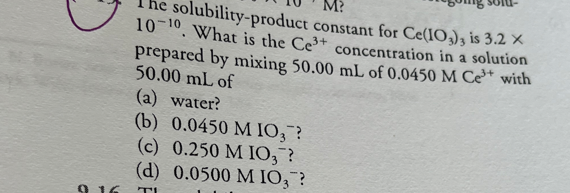 Solved The solubility-product constant for Ce(IO3)3 ﻿is | Chegg.com