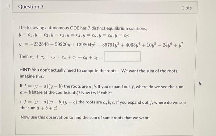 Solved Each of the following autonomous DE has one | Chegg.com