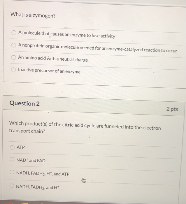 Solved What is a zymogen? A molecule that causes an enzyme | Chegg.com