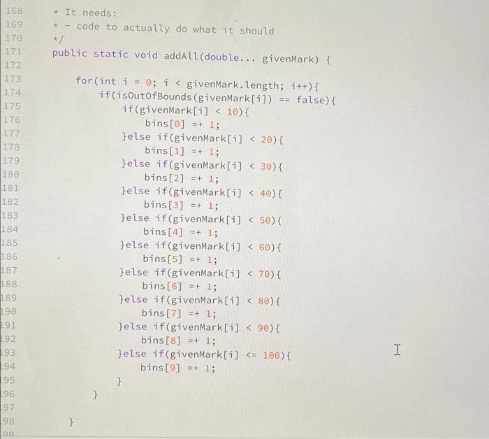 Solved Task We've provided the skeleton of a class that can | Chegg.com