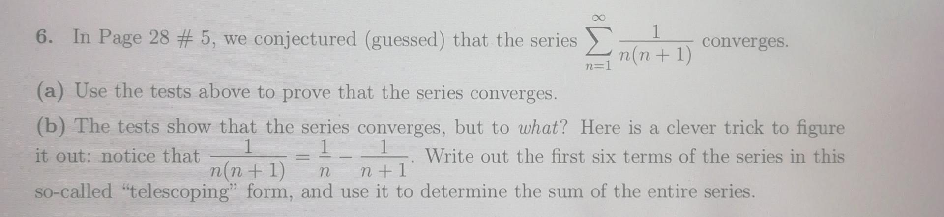Solved In Page 28#5, ﻿we conjectured (guessed) ﻿that the | Chegg.com