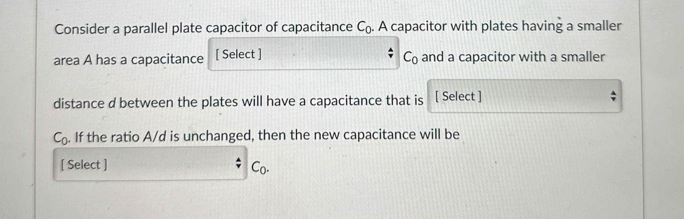Solved Consider a parallel plate capacitor of capacitance | Chegg.com