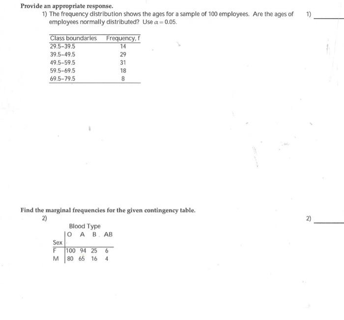 Solved Provide an appropriate response. 1) The frequency | Chegg.com