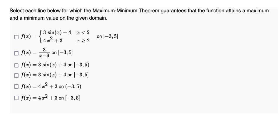 Solved Select each line below for which the Maximum-Minimum | Chegg.com