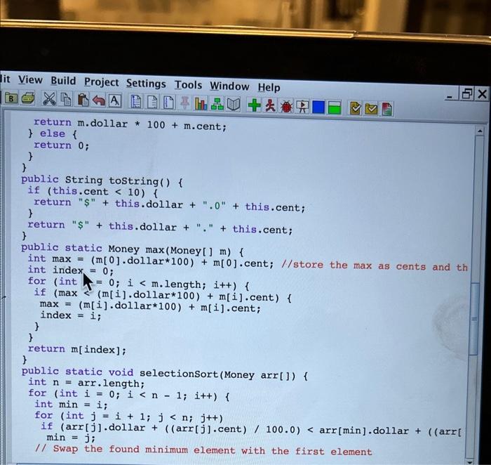 Solved public class Money private int dollar; private int | Chegg.com