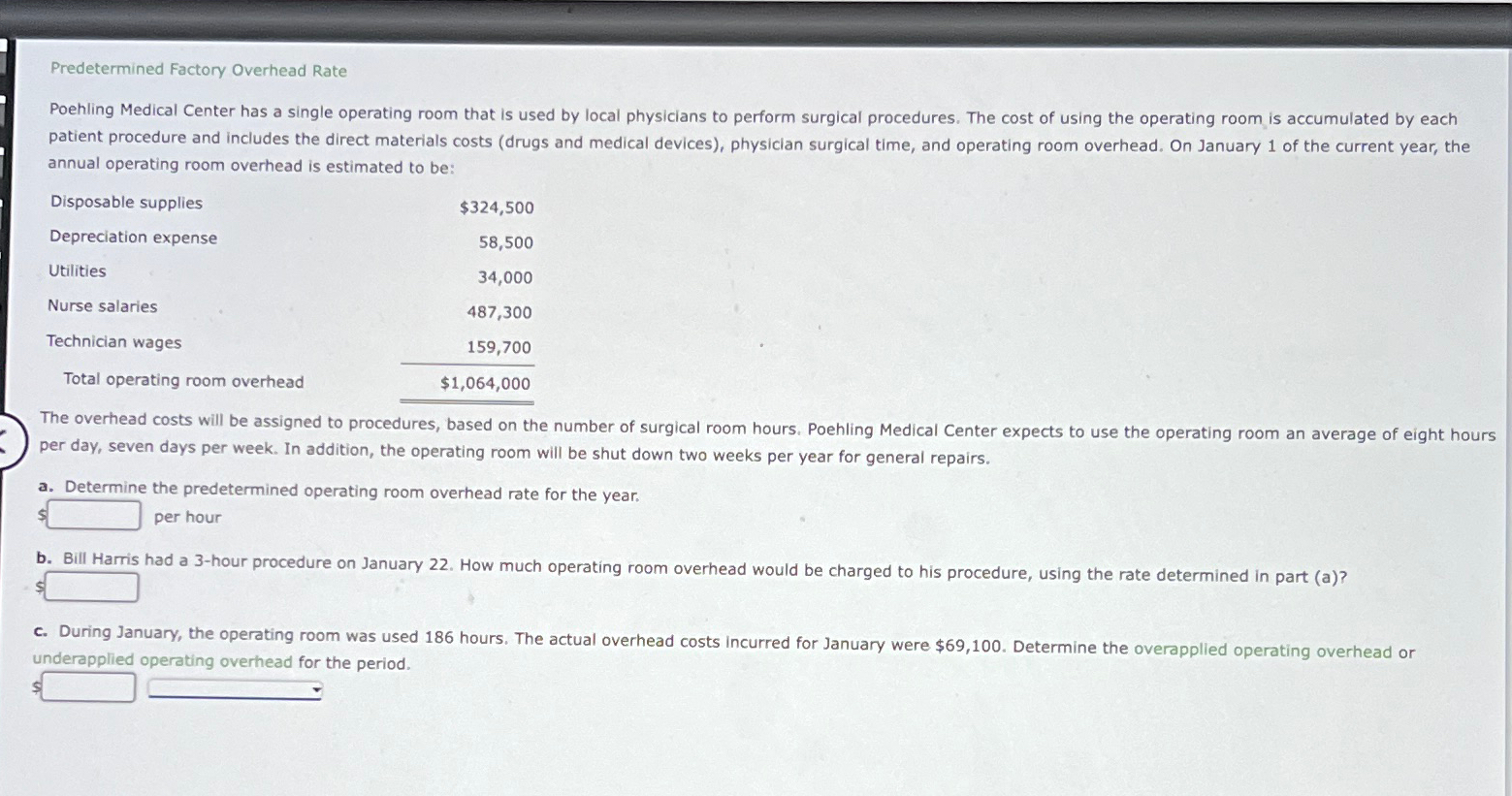 Solved Predetermined Factory Overhead Rate annual operating | Chegg.com