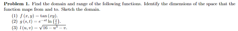 Solved Problem 1 ﻿find The Domain And Range Of The 7270