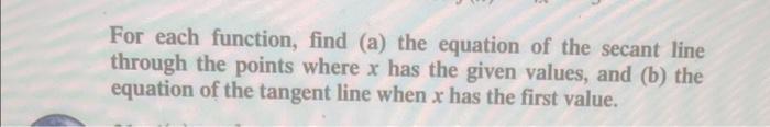 Solved For each function, find (a) the equation of the | Chegg.com