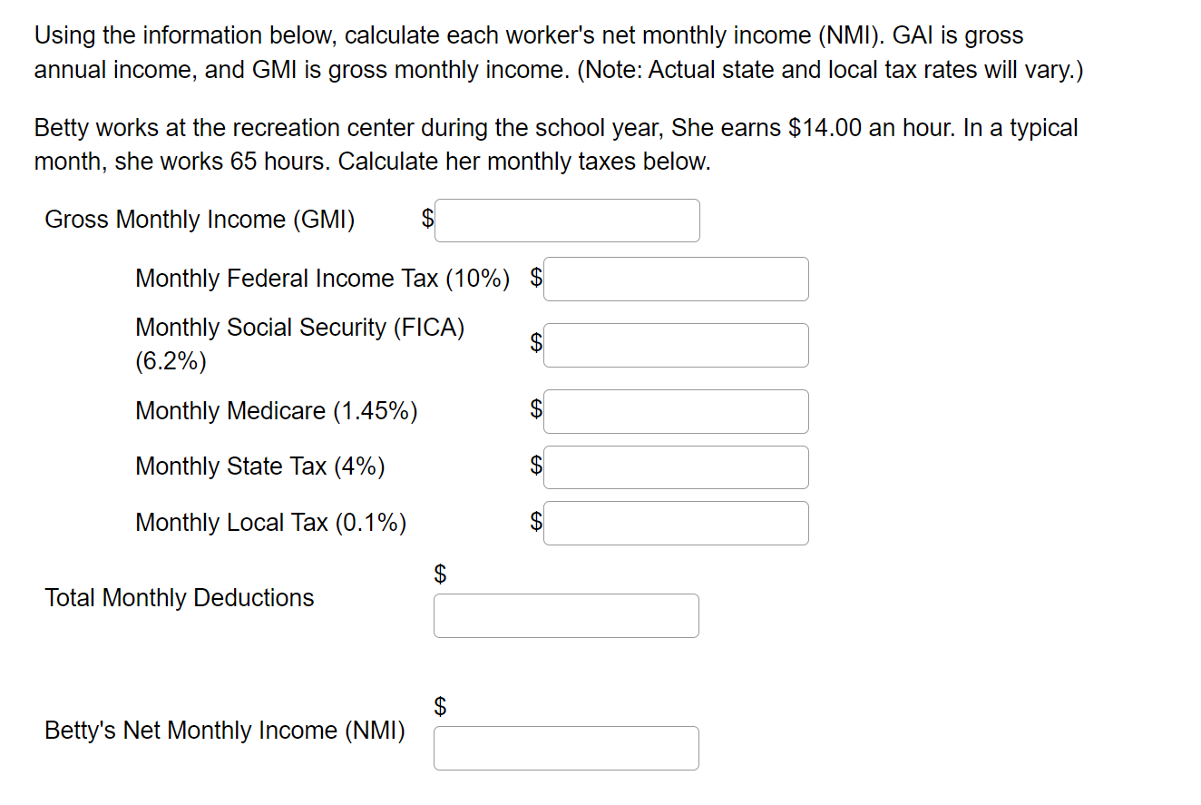 Solved Using the information below, calculate each worker's | Chegg.com