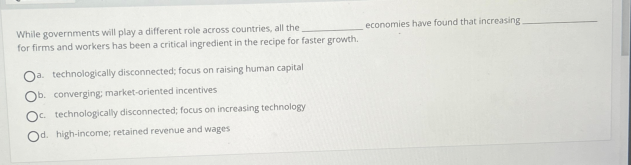Solved While governments will play a different role across | Chegg.com
