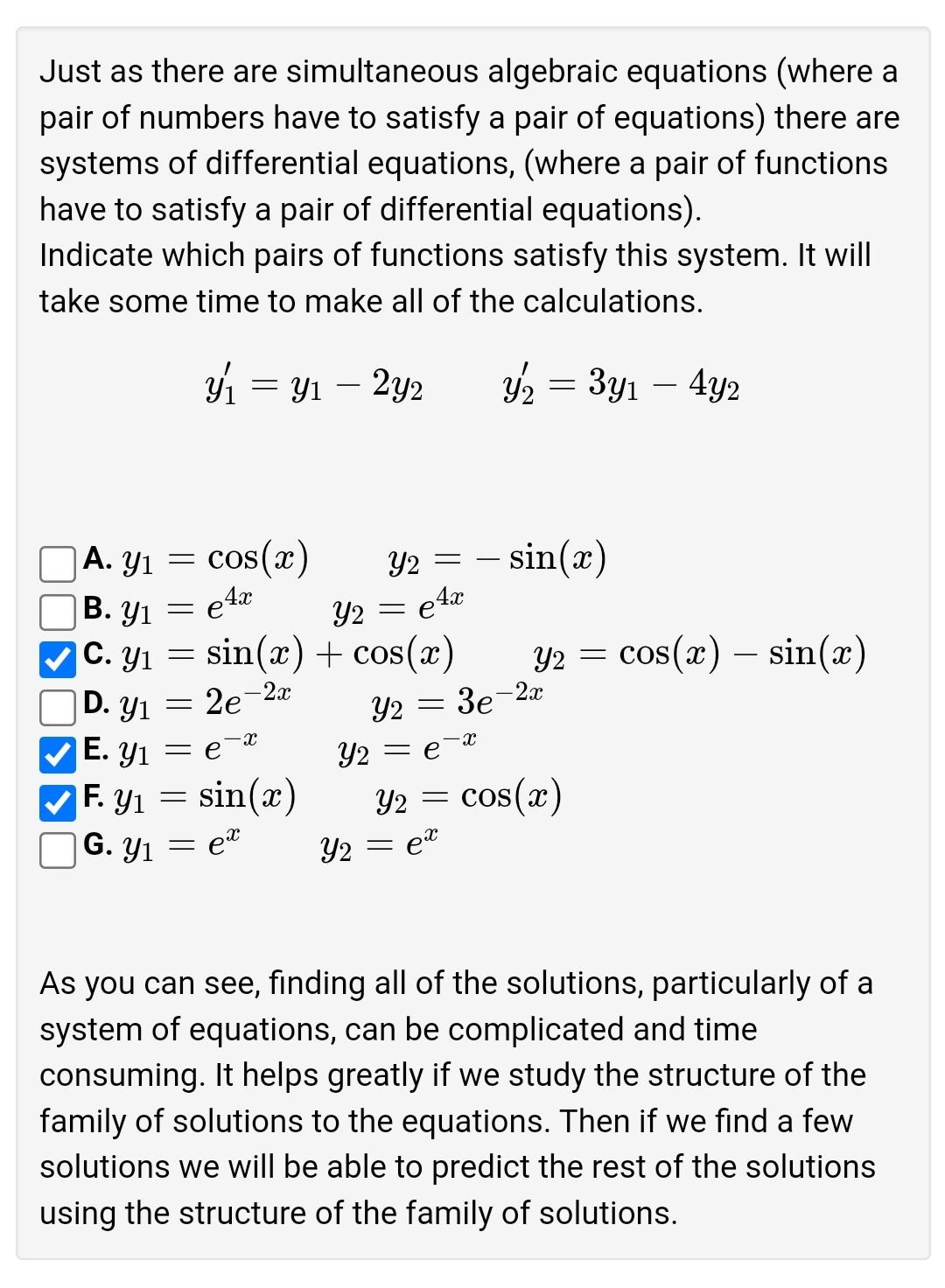 Solved Just as there are simultaneous algebraic equations | Chegg.com