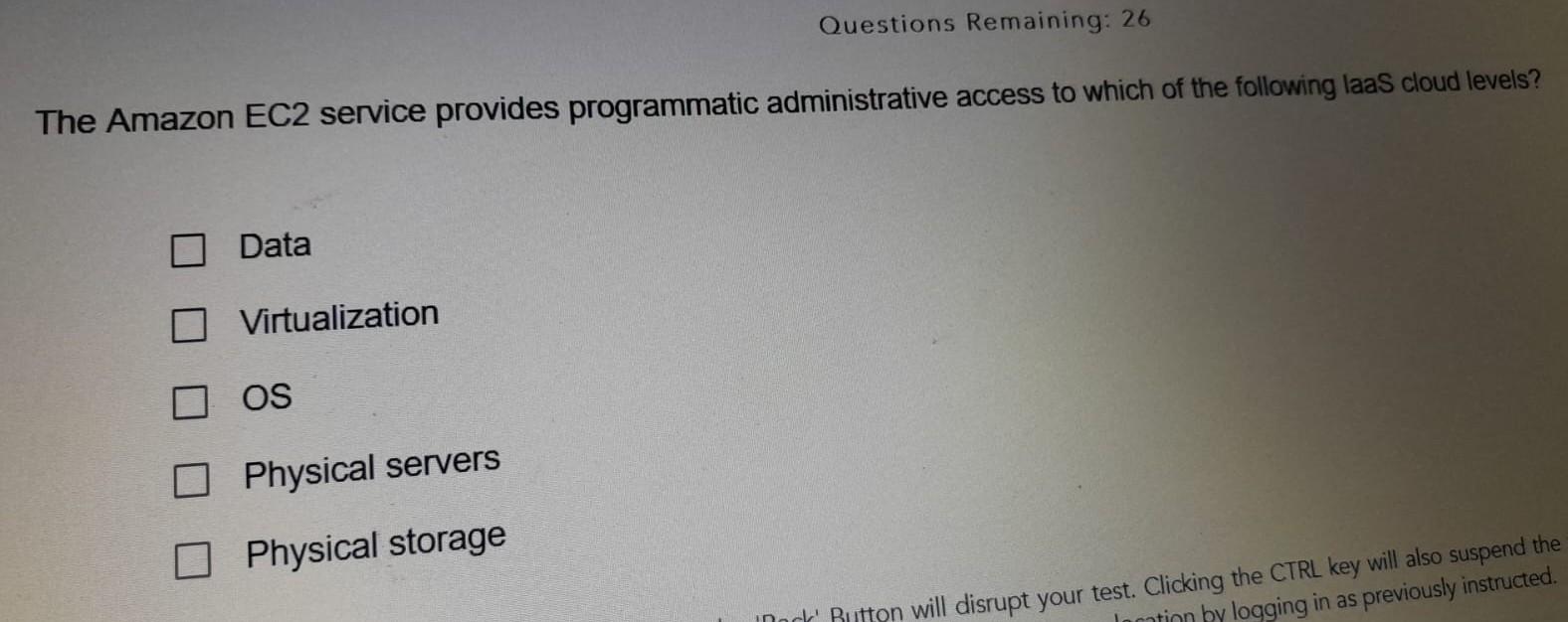 Solved The Amazon EC2 service provides programmatic | Chegg.com