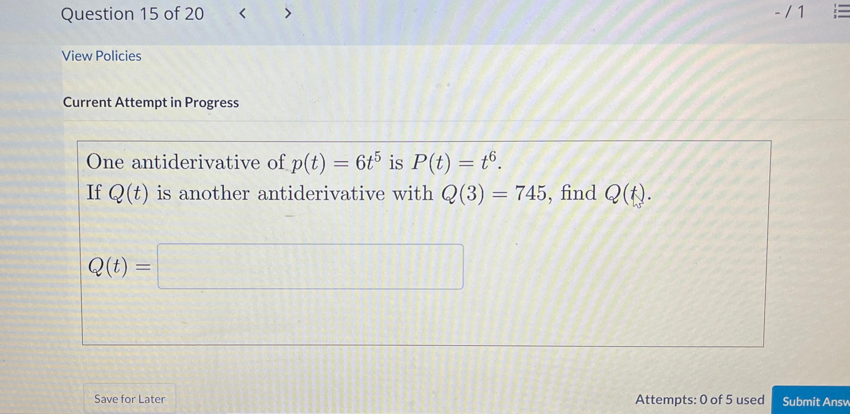 Solved Question 15 of 20-1View PoliciesCurrent Attempt in | Chegg.com Solved Question 15 of 20-1View PoliciesCurrent Attempt in | Chegg.com