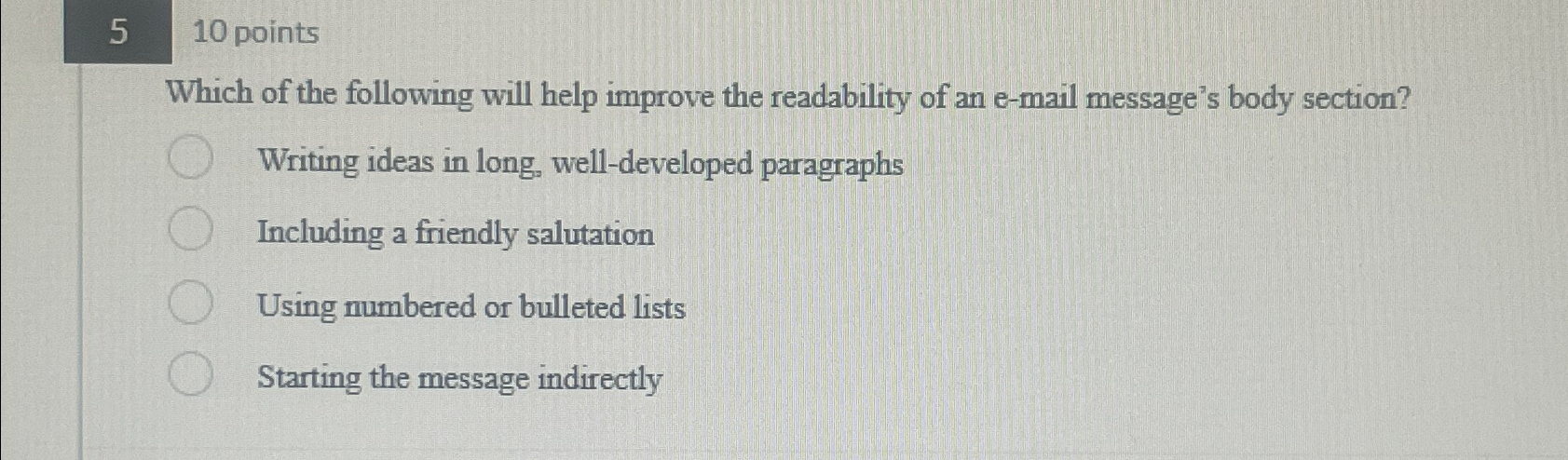 Solved 510 pointsWhich of the following will help improve | Chegg.com Solved 510 pointsWhich of the following will help improve | Chegg.com