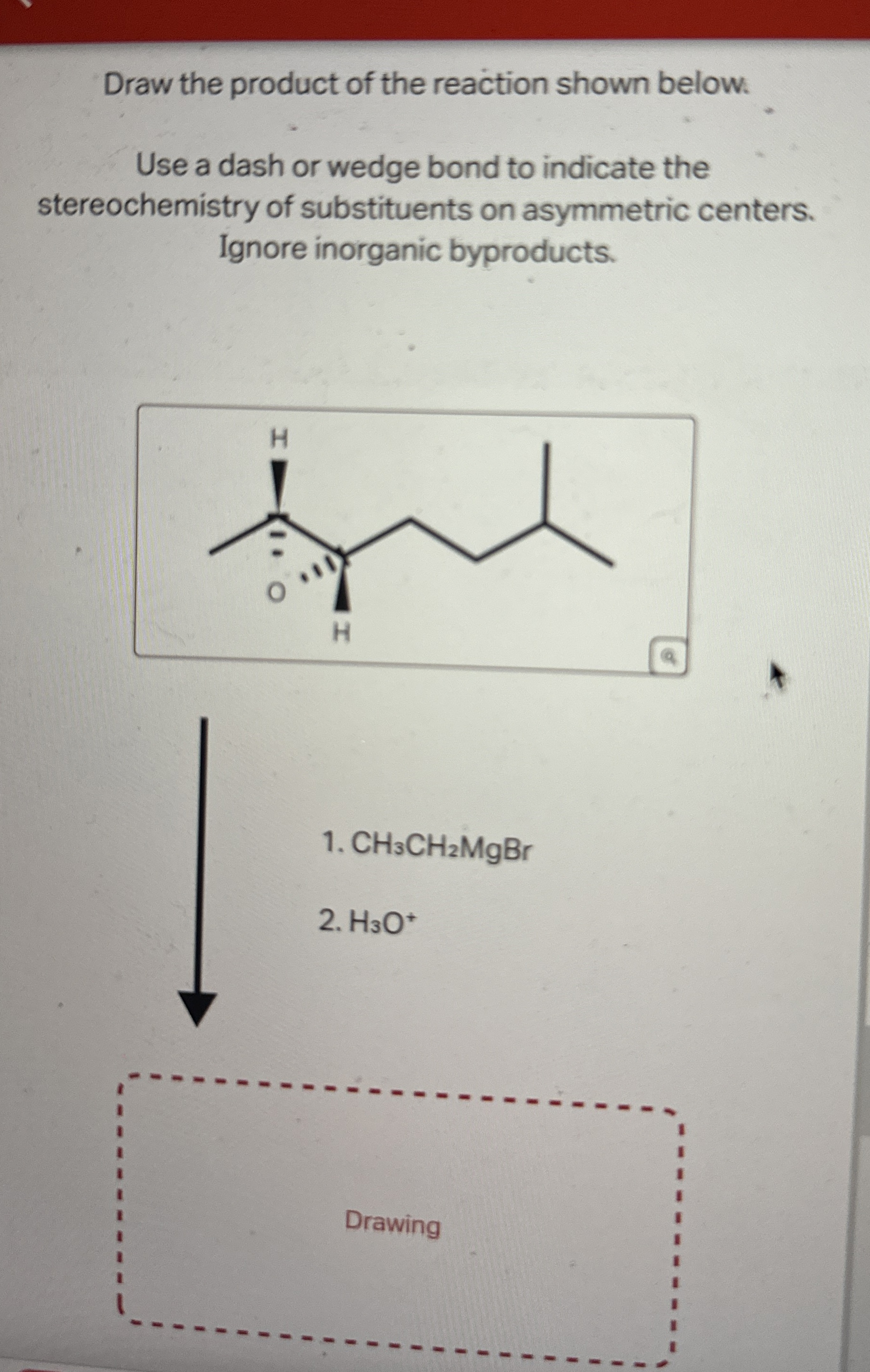 Solved Draw the product of the reaction shown below:Use a | Chegg.com