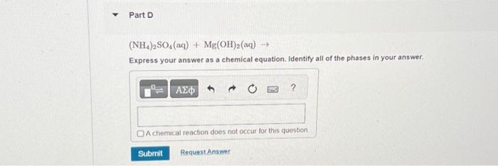 Solved (NH4)2SO4(aq)+Mg(OH)2(aq)→ | Chegg.com