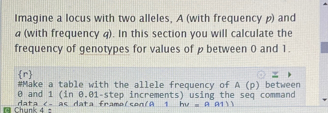 Solved Imagine a locus with two alleles, A (with frequency p | Chegg.com