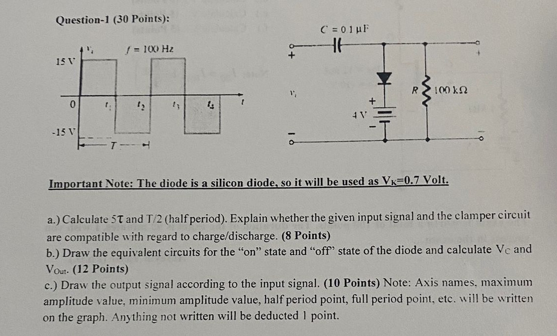 Solved Important Note: The diode is a silicon diode, so it | Chegg.com