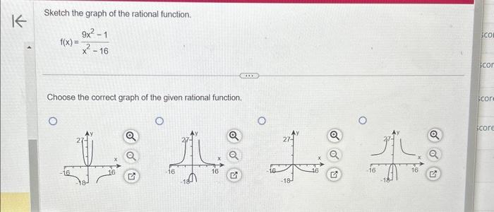 Solved Sketch the graph of the rational function. | Chegg.com