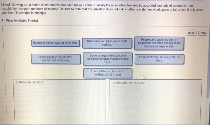 Solved Listed following are a series of statements that each | Chegg.com