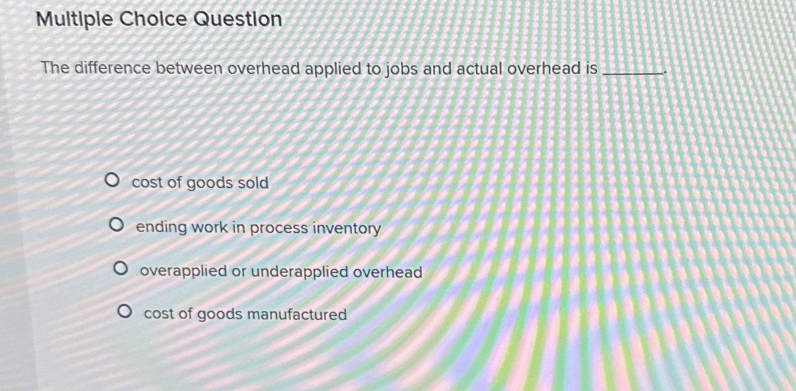 Solved Multiple Cholce QuestionThe difference between | Chegg.com