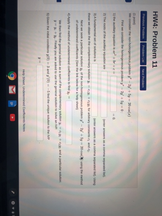 Solved HW4: Problem 11 Previous Problem Problem List Next | Chegg.com