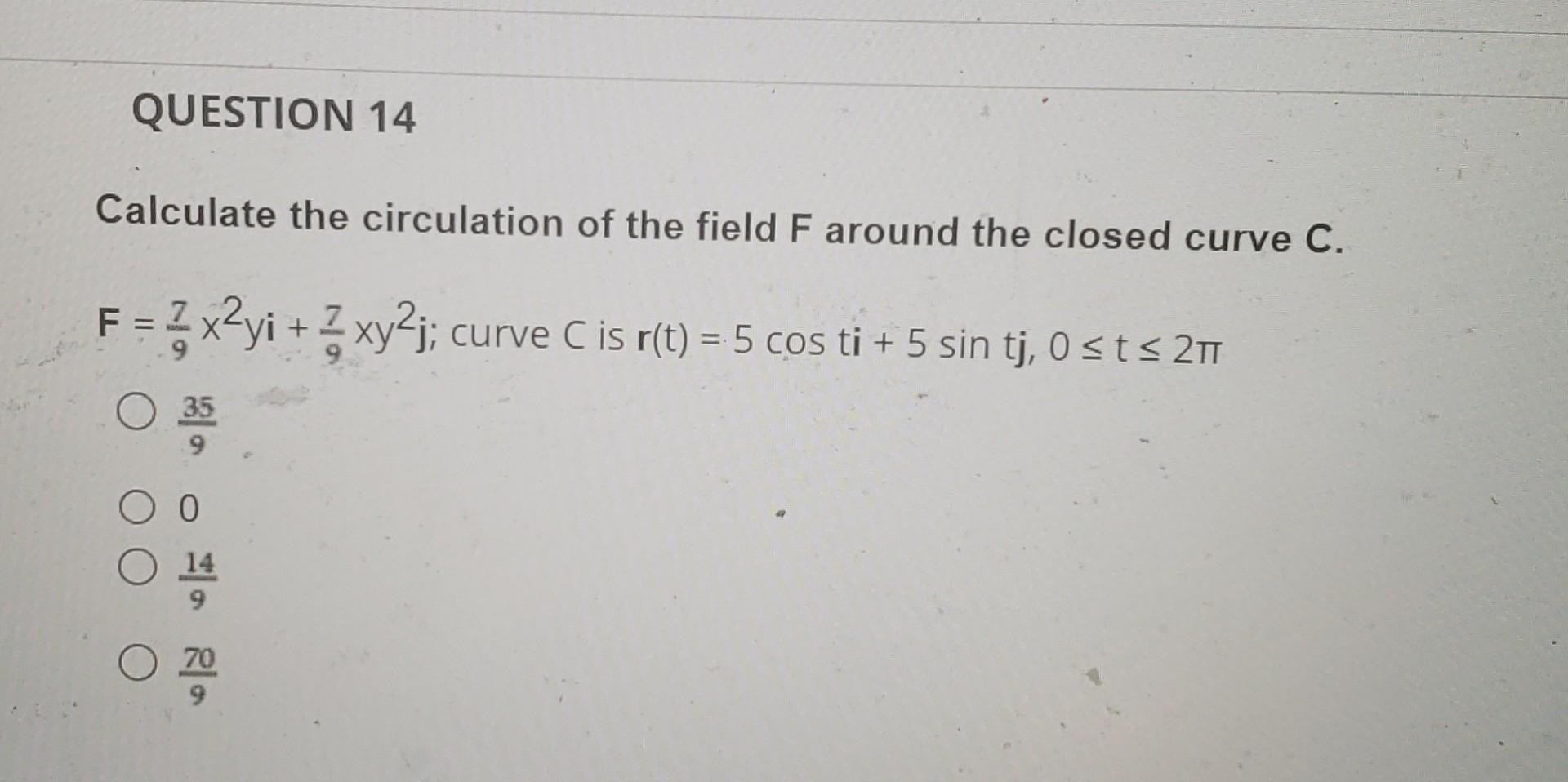 Solved Calculate the circulation of the field F around the | Chegg.com