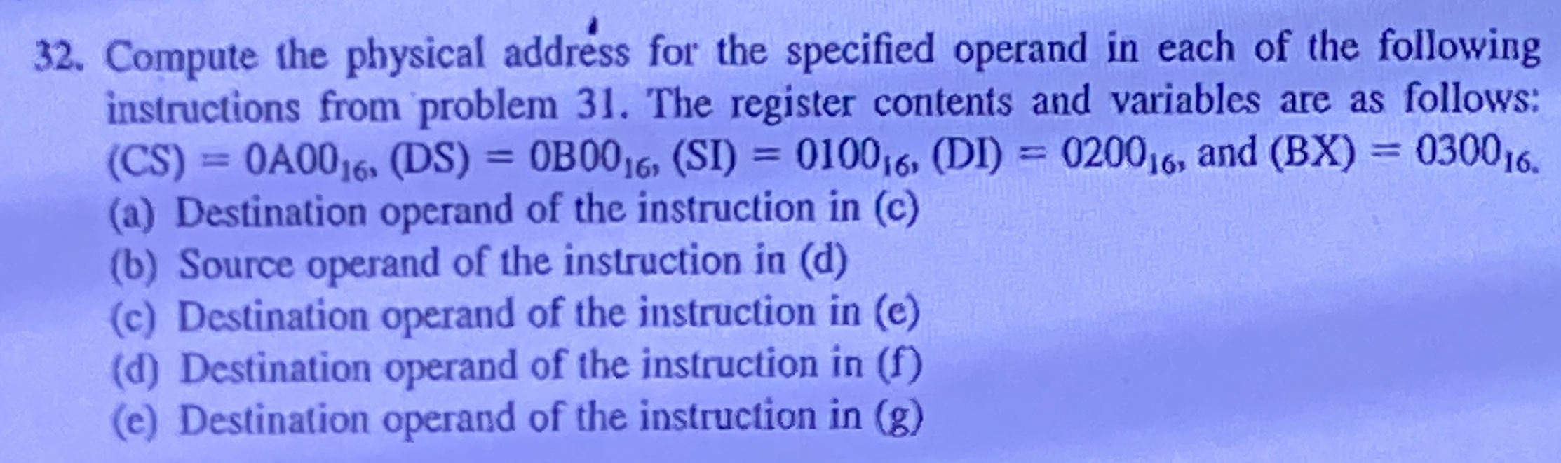 Solved Compute the physical address for the specified | Chegg.com