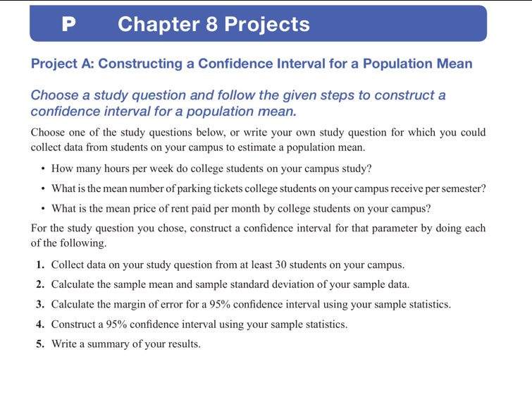 Solved Chapter 8 ﻿ProjectsProject A: Constructing a | Chegg.com
