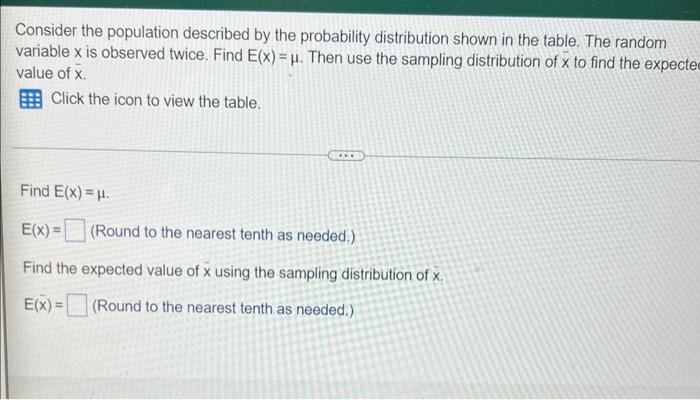 Solved Consider the population described by the probability | Chegg.com