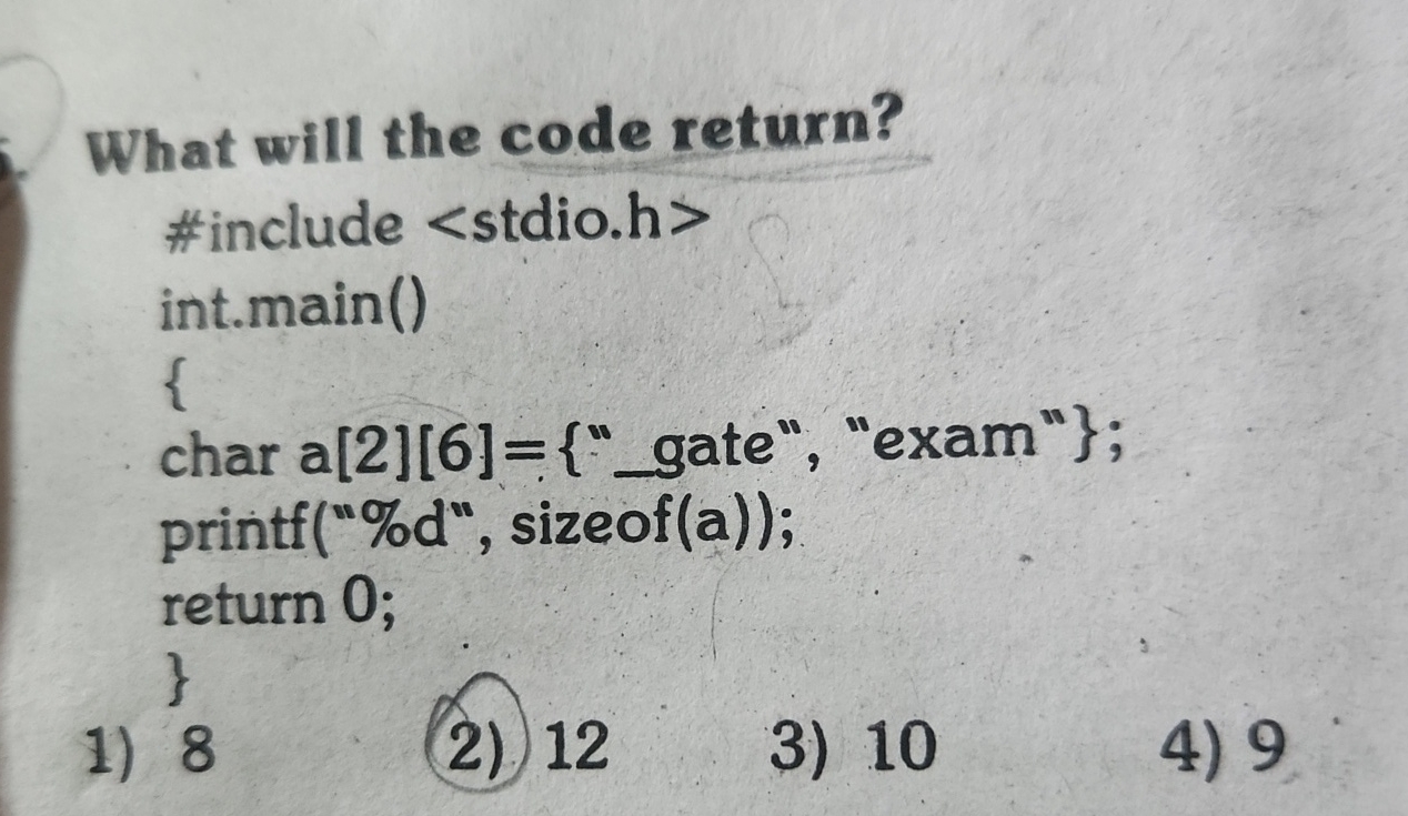 Solved What will the code return?#include | Chegg.com