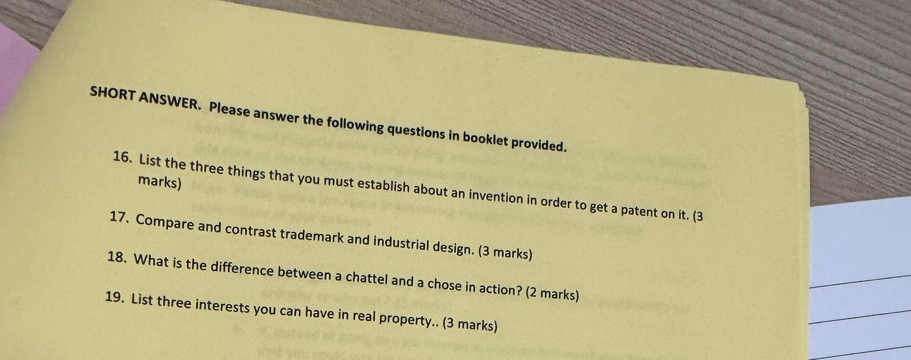 Solved SHORT ANSWER. Please answer the following questions | Chegg.com