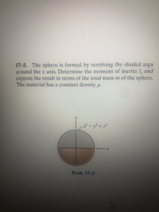 Solved 17-5. The sphere is formed by revolving the shaded | Chegg.com