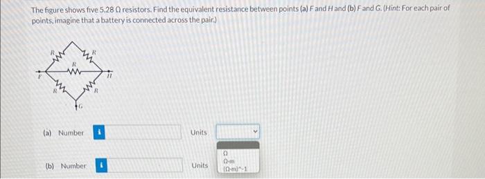Solved The figure shows five 5.28Q resistors. Find the | Chegg.com