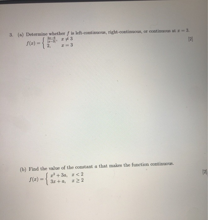 Solved 21-6 3. (a) Determine whether f is left-continuous, | Chegg.com