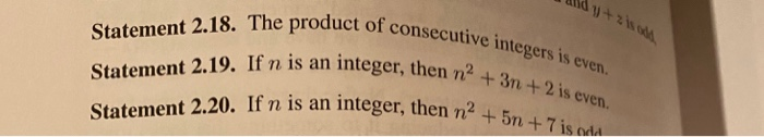 Solved Prove Or Disprove Statement 219 If N Is An Integer