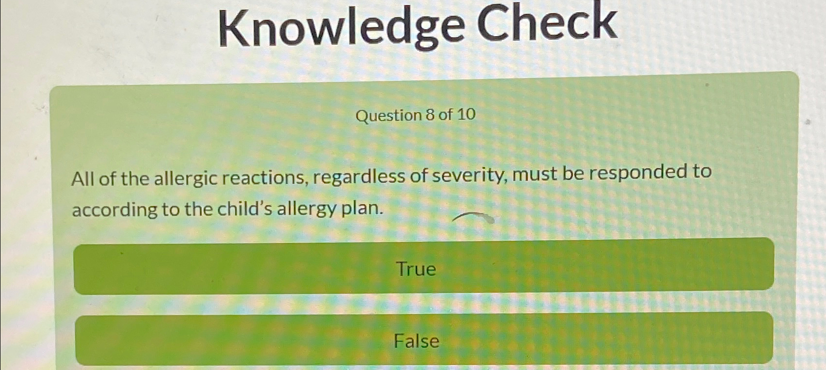Solved Knowledge CheckQuestion 8 ﻿of 10All of the allergic | Chegg.com