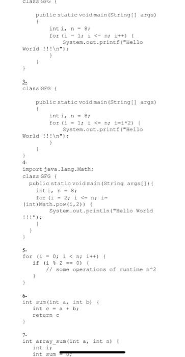 Solved publicstatic voidmain (String [1 args) i int i,n=8; | Chegg.com