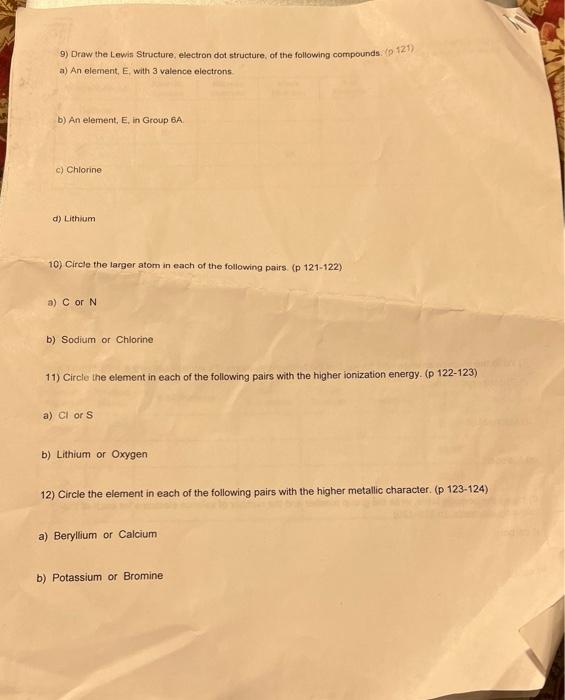 Solved 9) Draw the Lewis Structure, electron dot structure, | Chegg.com
