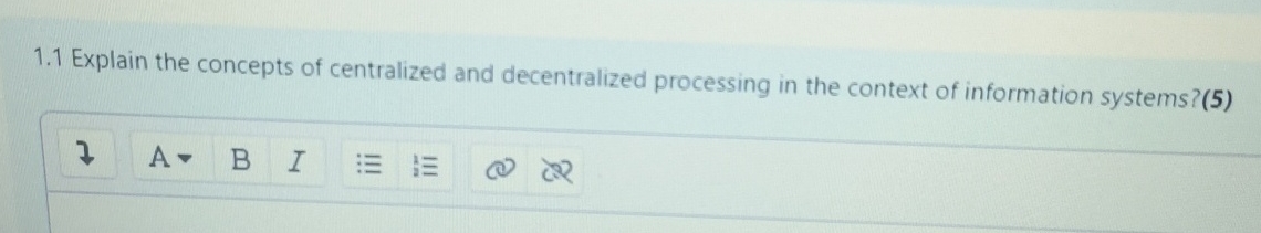 Solved 1.1 ﻿Explain the concepts of centralized and | Chegg.com