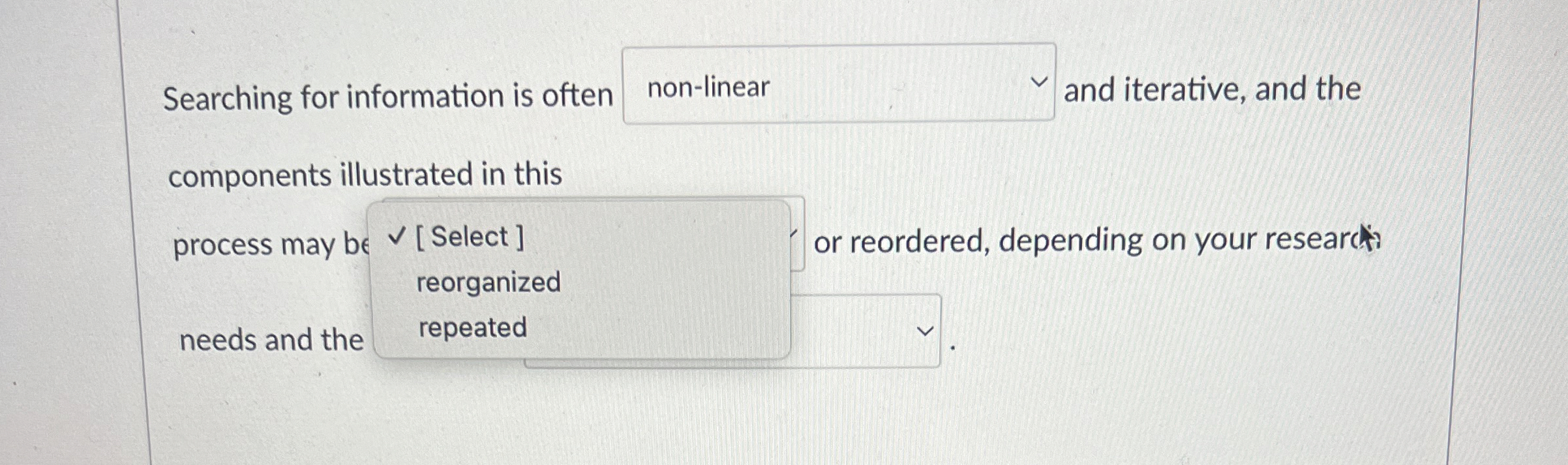 Solved Searching for information is often ﻿and iterative, | Chegg.com
