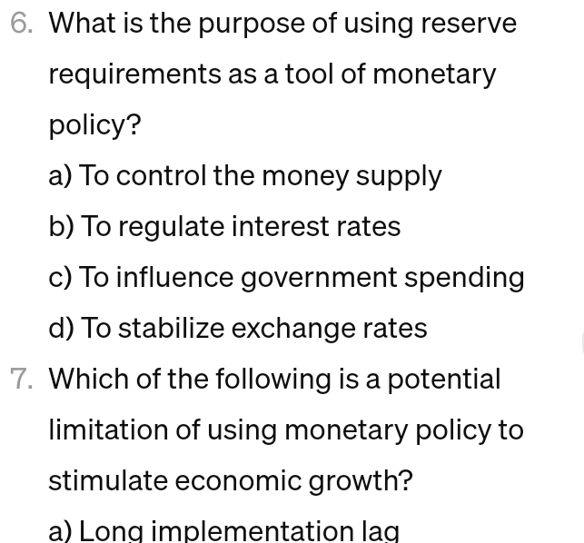Solved Economics: What is the purpose of using reserve | Chegg.com