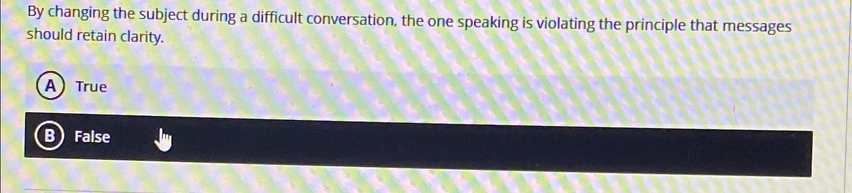 Solved By changing the subject during a difficult | Chegg.com