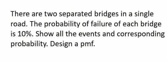 Solved There are two separated bridges in a single road. The | Chegg.com