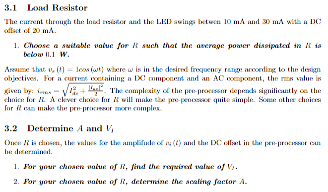 Solved 3.1 ﻿Load ResistorThe current through the load | Chegg.com