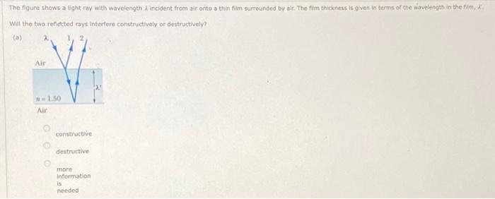 Solved The figure shows a light ray with wavelength incident | Chegg.com